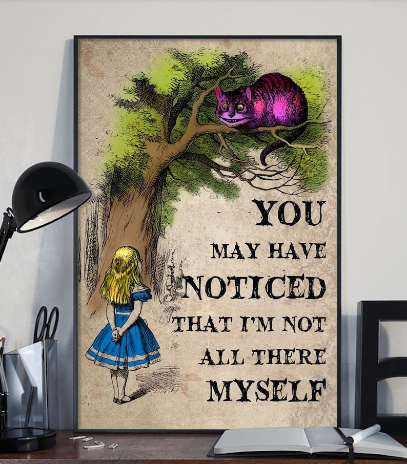 Alice and Cheshire Cat Poster, Vintage Alice in Wonderland Movie Poster ...