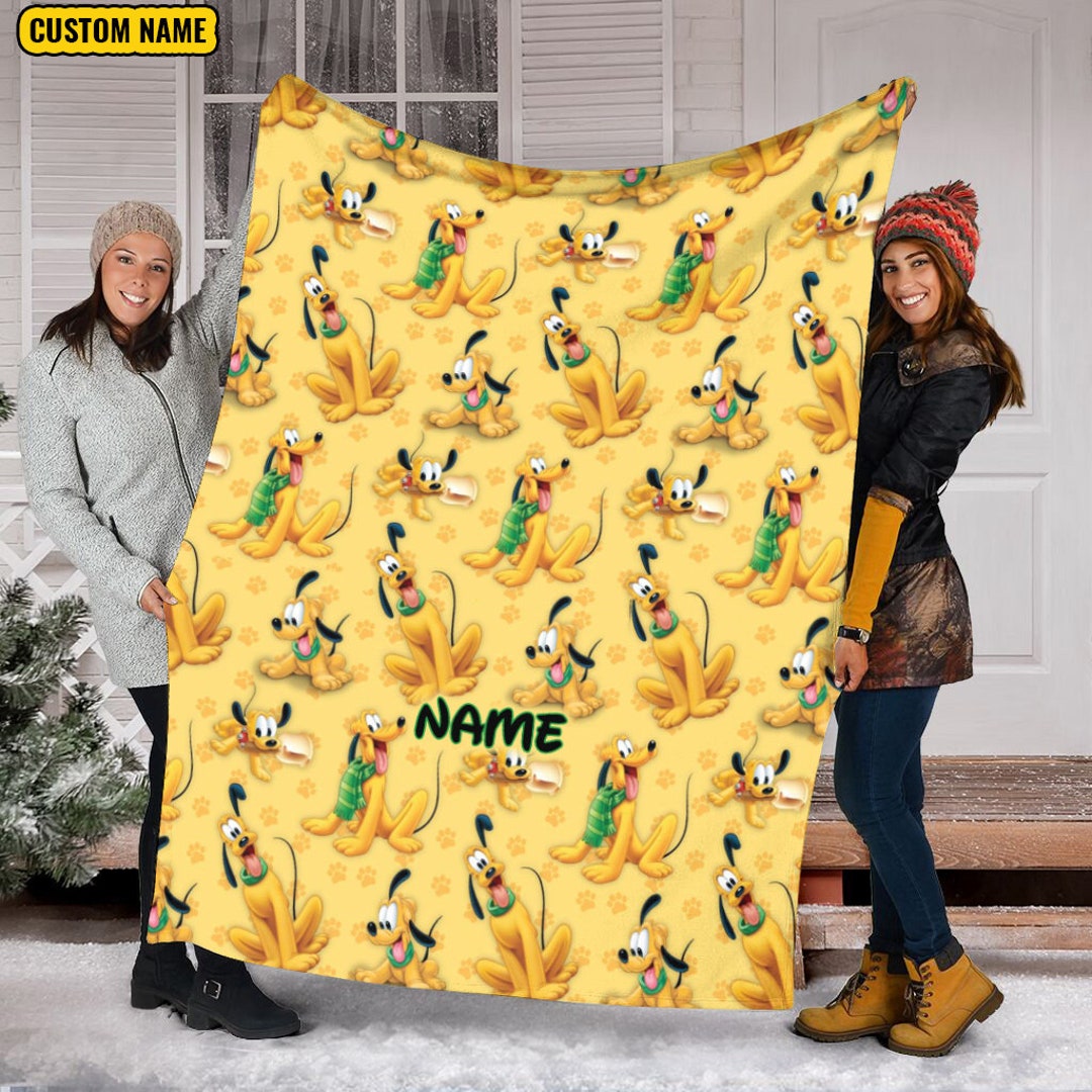 Personalized Name Disney Pluto Blanket, Funny Pluto Fleece Mink Sherpa Blanket, Magic Kingdom ...