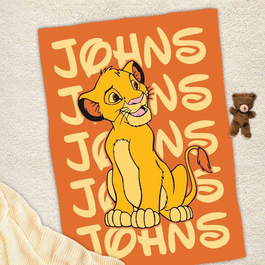 Personalized Name Simba Baby Blanket, Disney Lion King Blanket, Lion ...