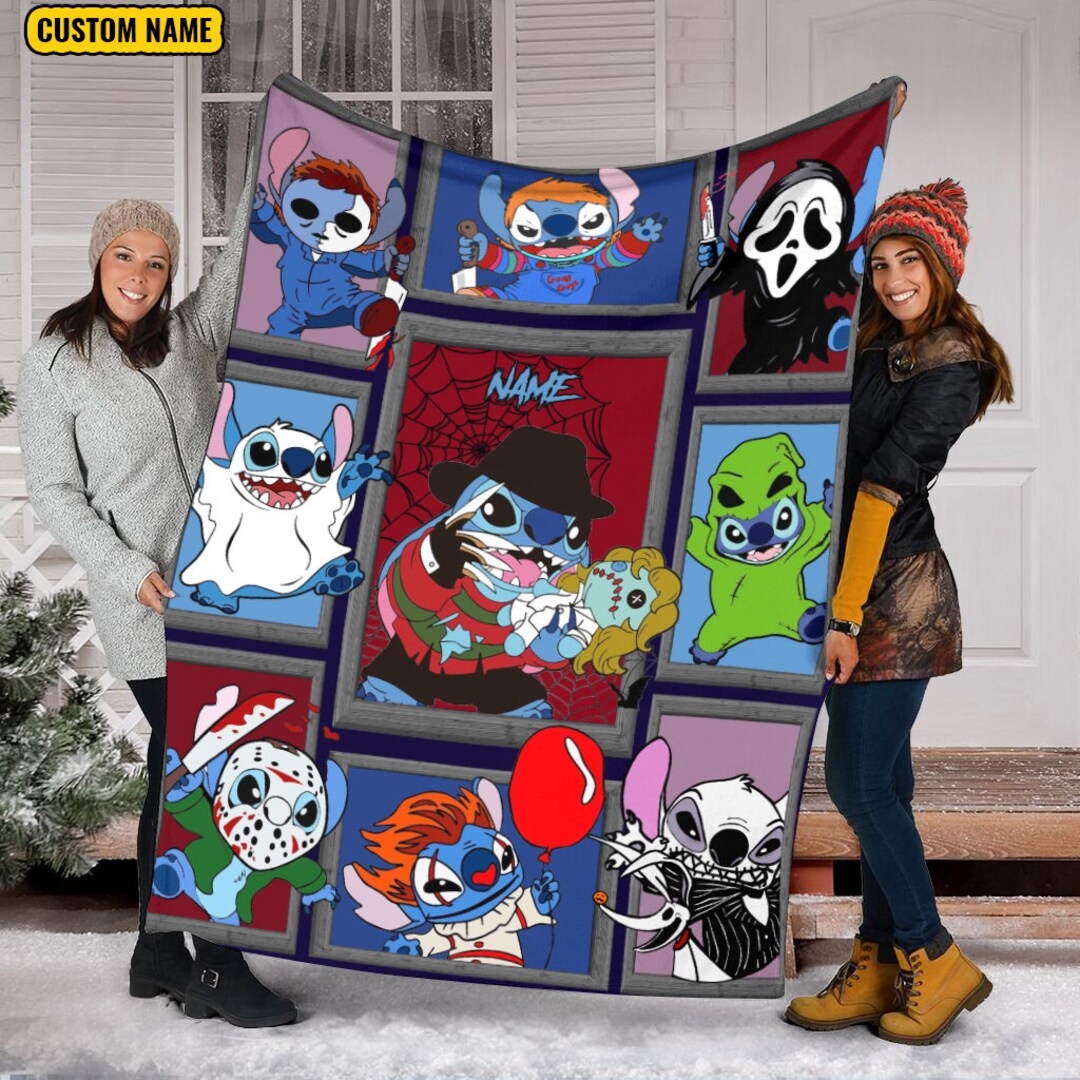 Stitch Cosplay Horror Characters Fleece Blanket, Scary Movies, Stitch ...