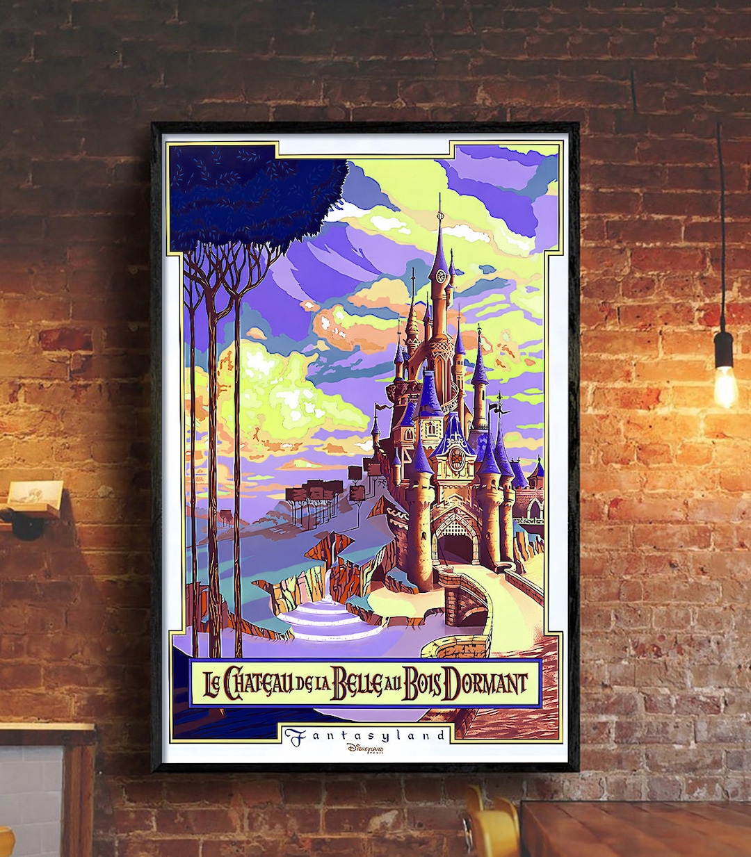 Vintage Disney Castle Poster, Disneyland Decor Wall Art, Fantasyland ...