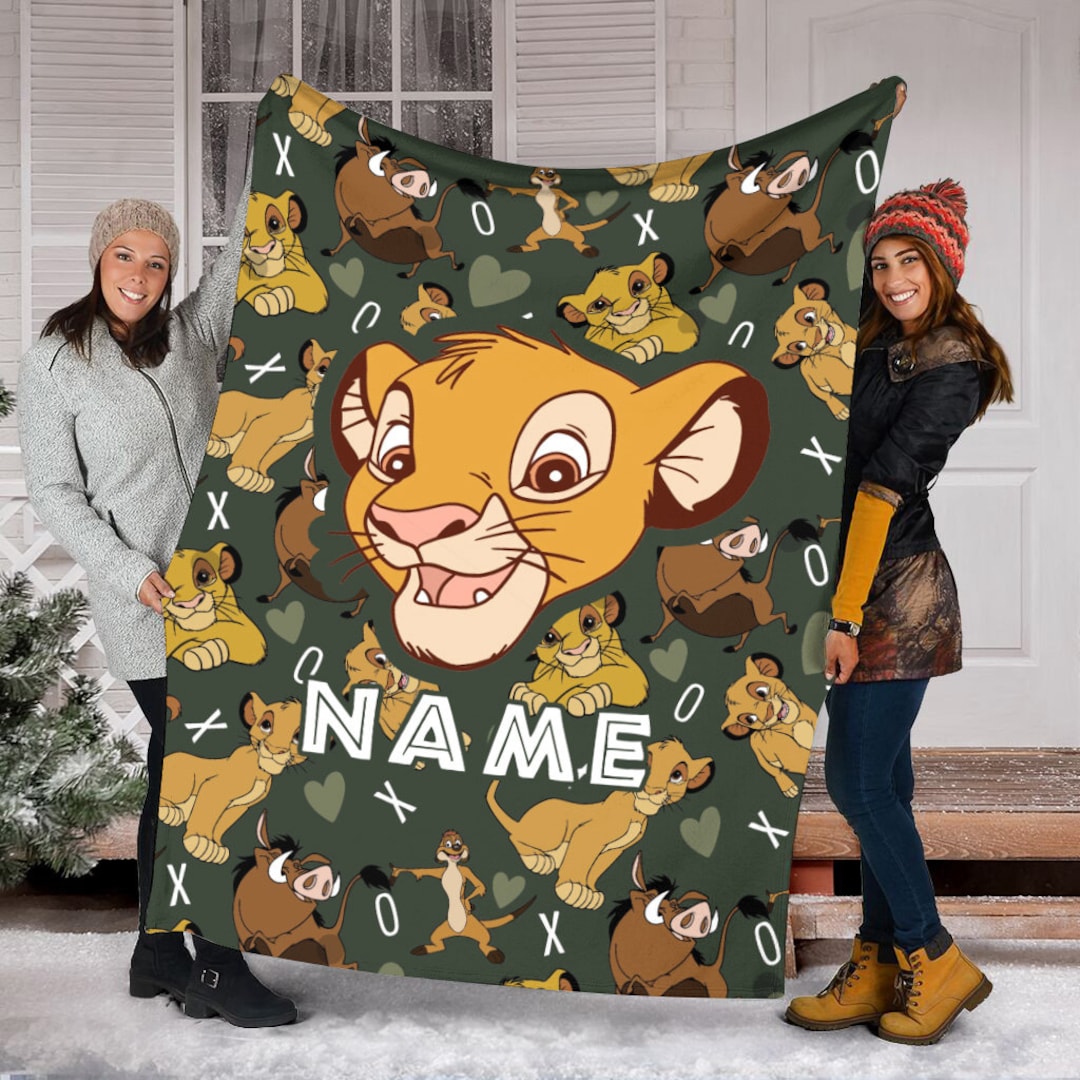 Personalized Name Baby Simba and Friends Blanket , Disney Lion King ...