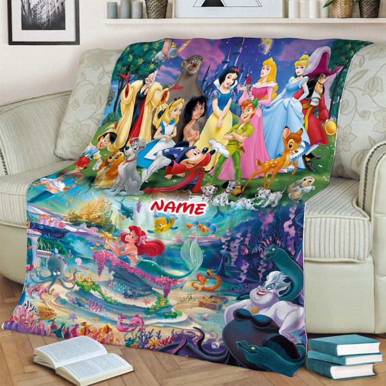 Personalized Disney Princess Blanket, Disney Characters Blanket ...