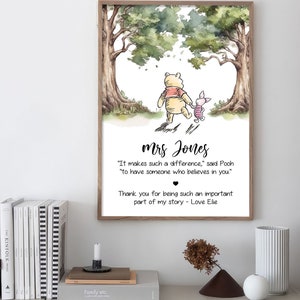 Vintage Winnie the Pooh Teacher Poster, Pooh and Piglet Poster, Winnie ...