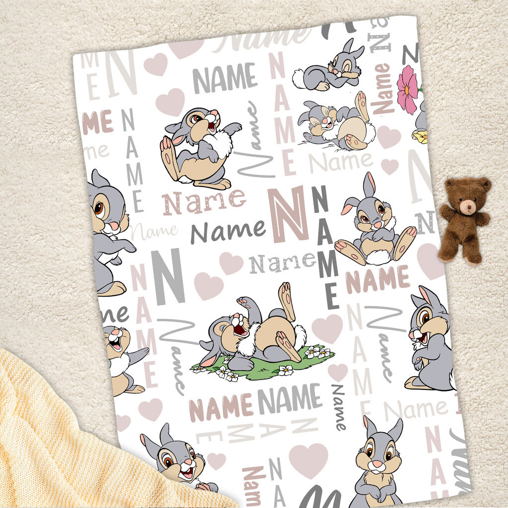 Personzlized Name Disney Thumper Blanket, Bambi Cartoon Fleece Blanket ...
