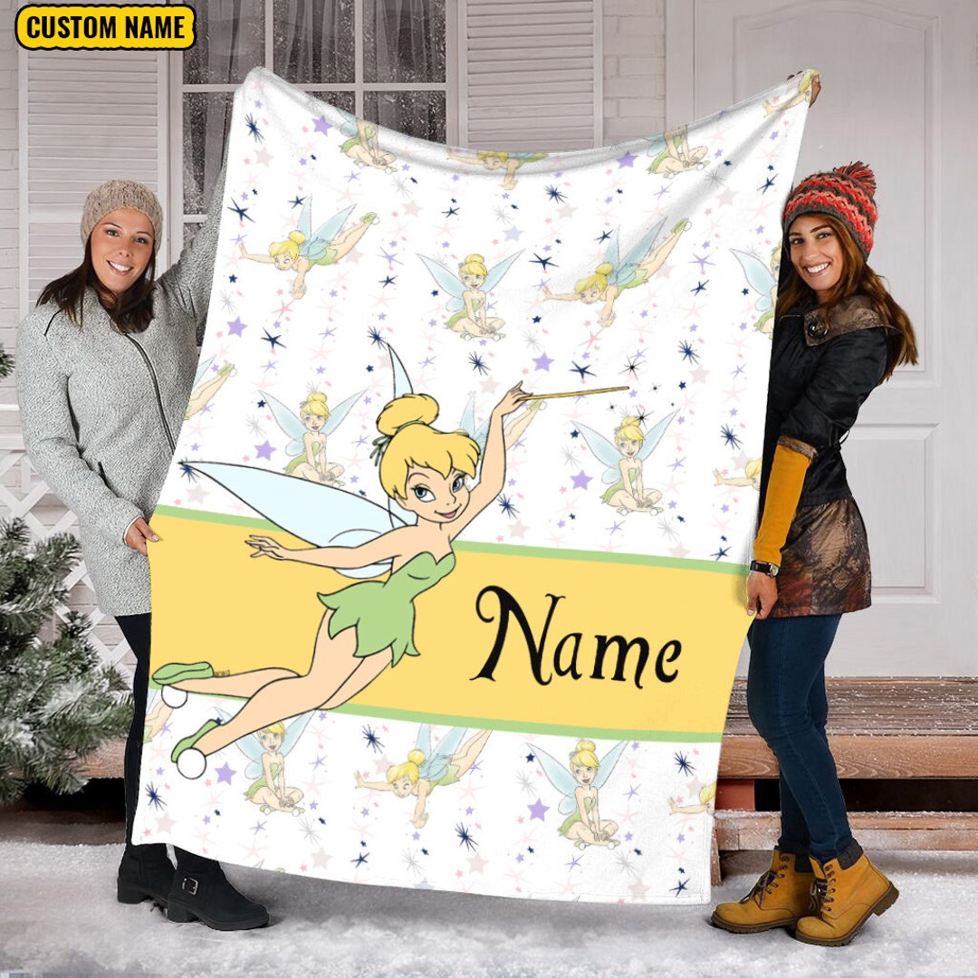 Personalized Name Disney Tinker Bell Blanket, Magic Kingdom Fleece Mink ...