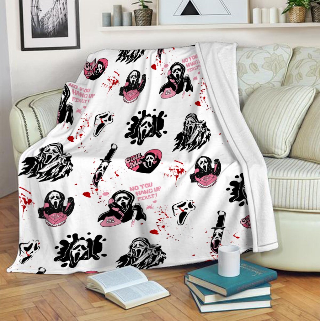 No You Hang Up First Blanket, Ghostface Scream Halloween Fleece Blanket ...