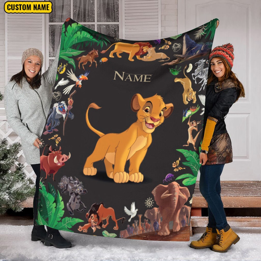 Personalized Name Baby Simba Blanket , Disney Lion King Blanket, Lion ...