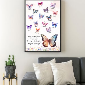 Personalized Teacher Butterfly Poster, Thank You for Helping Me Find My ...