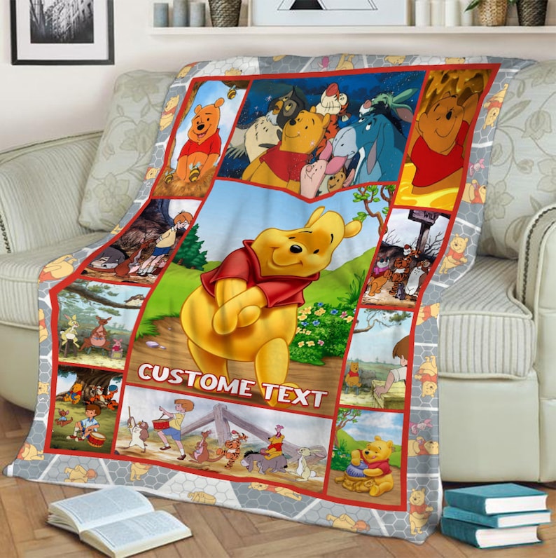 Personalized Winnie the Pooh Blanket, Pooh Bear Blanket, Winnie the ...