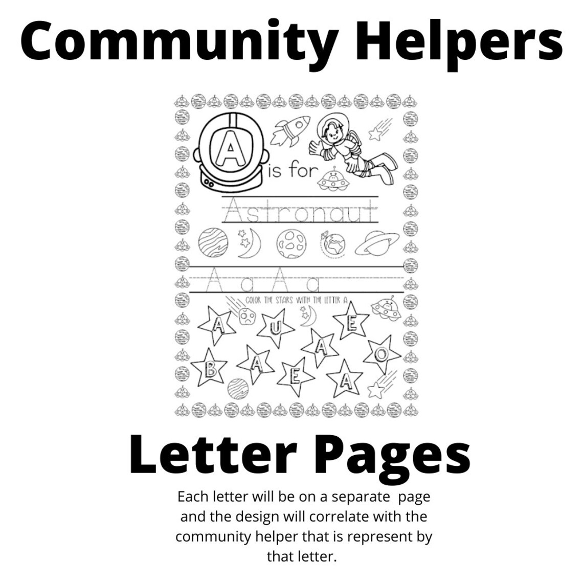 Community Helpers Preschool Workbook – Letters, Numbers, Skills - Etsy
