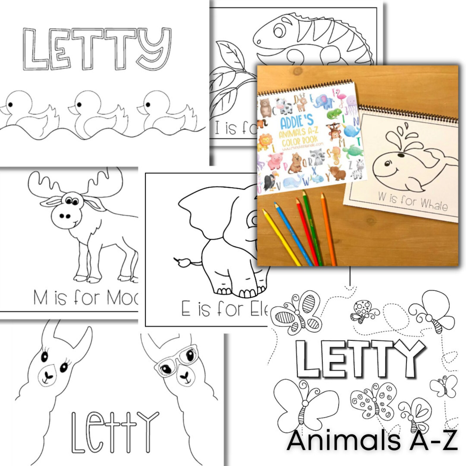 Custom Children's Color Book Full Size Large Coloring - Etsy