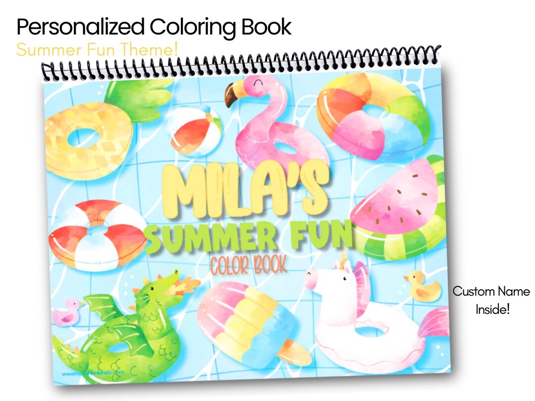 Personalized Summer Fun Coloring Book – Kids Travel Activity - Etsy