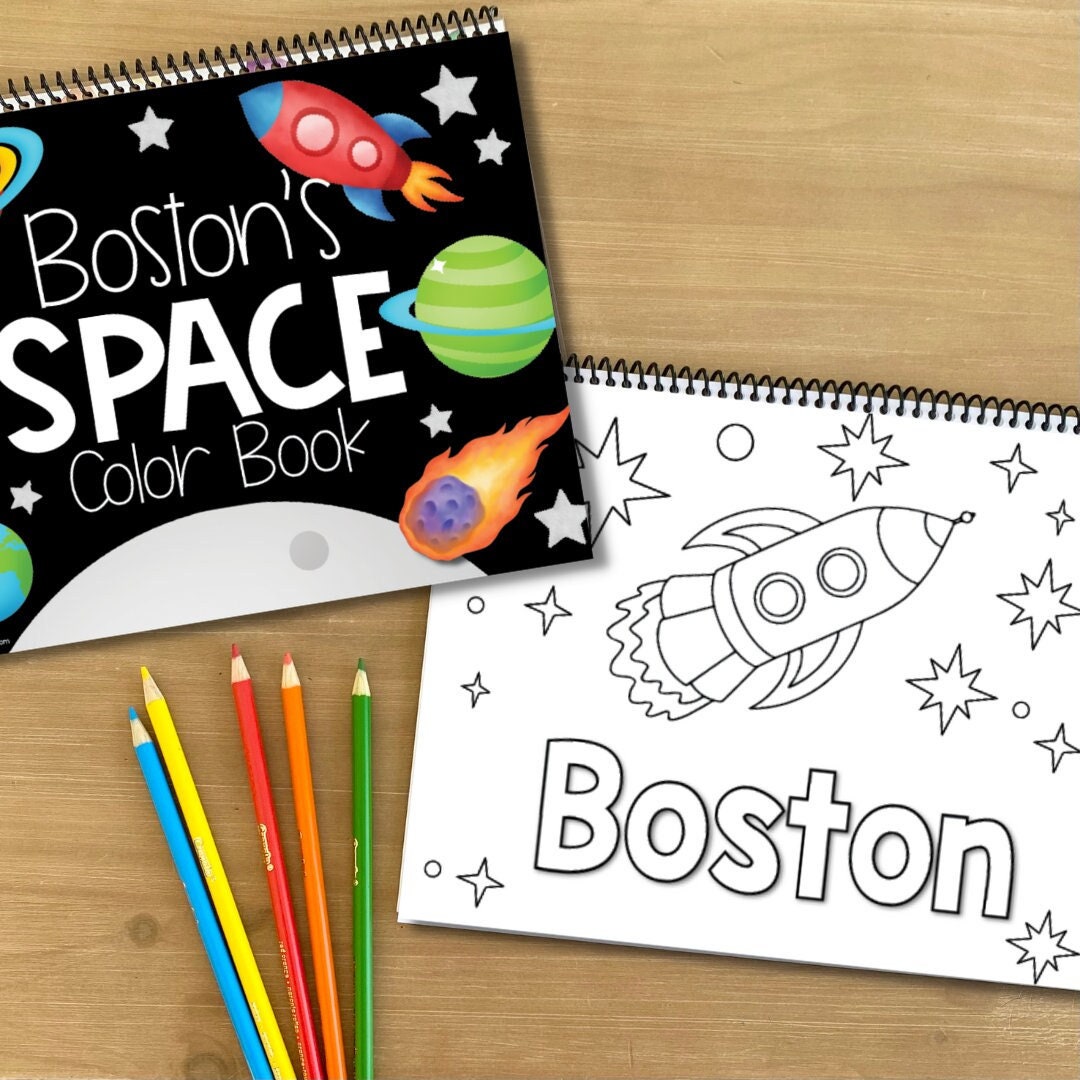 Personalized Space Coloring Book, Rocket Ship, Astronaut Gift - Etsy
