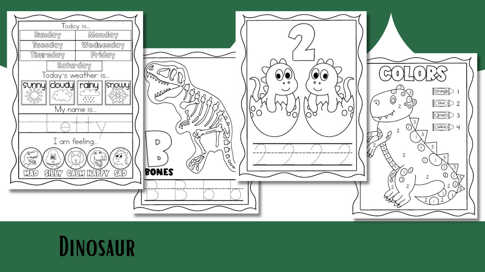 Personalized Preschool Workbook Dinosaur Theme Toddler - Etsy