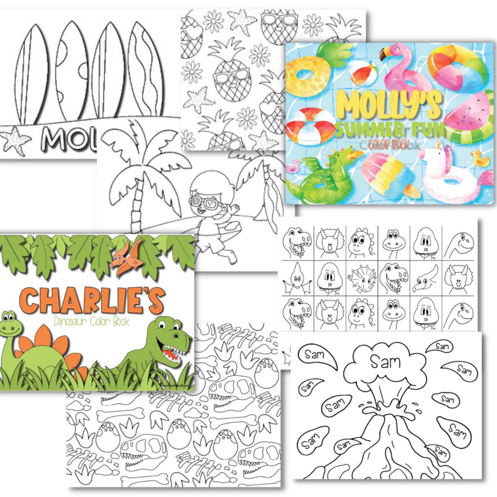 Custom Children's Color Book Personalized Kids Gift Large Coloring Book ...