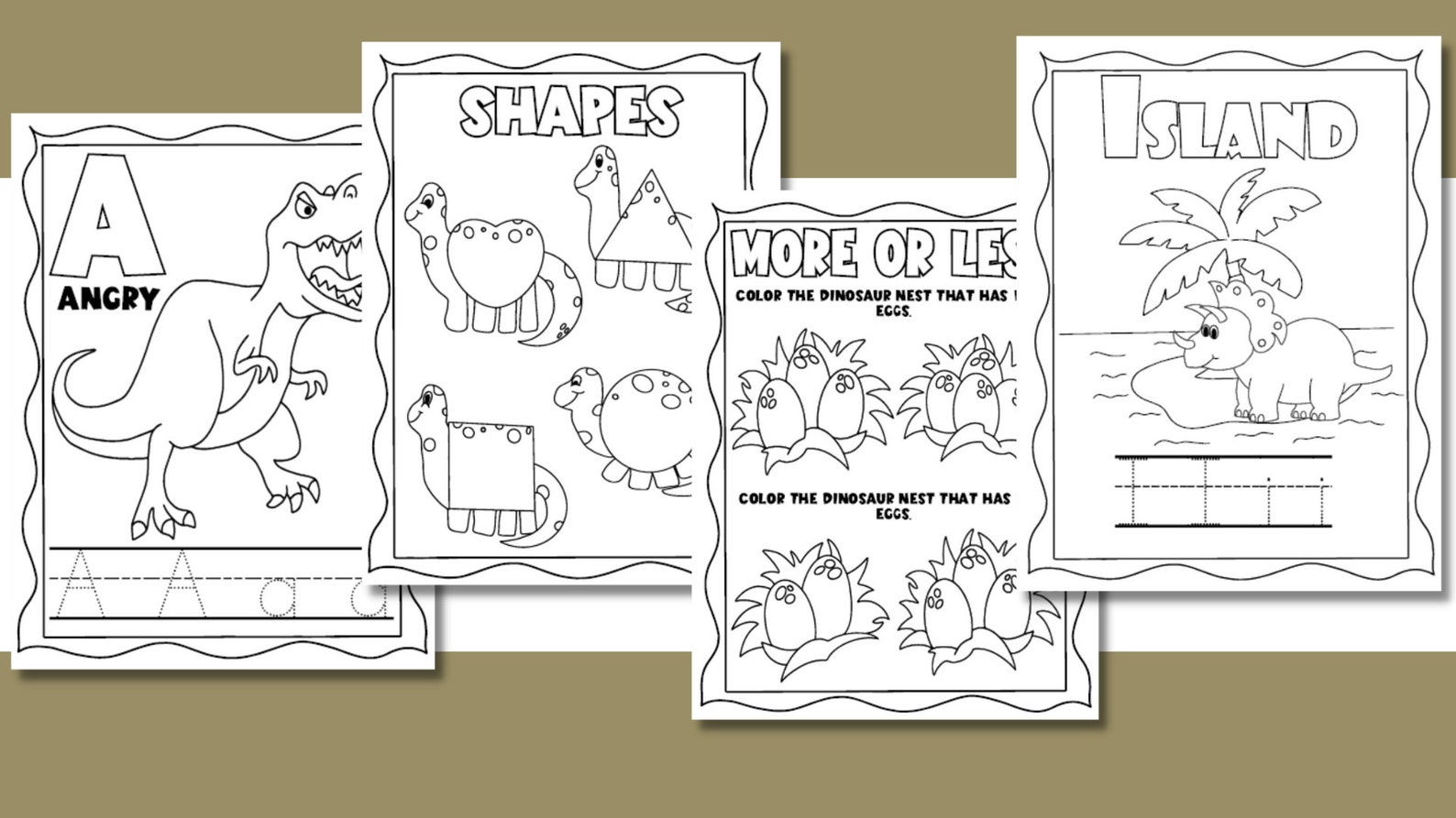 Personalized Preschool Workbook Dinosaur Theme Toddler - Etsy