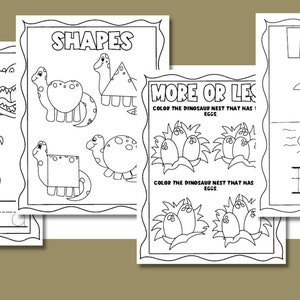Personalized Preschool Workbook Dinosaur Theme - Toddler Morning ...