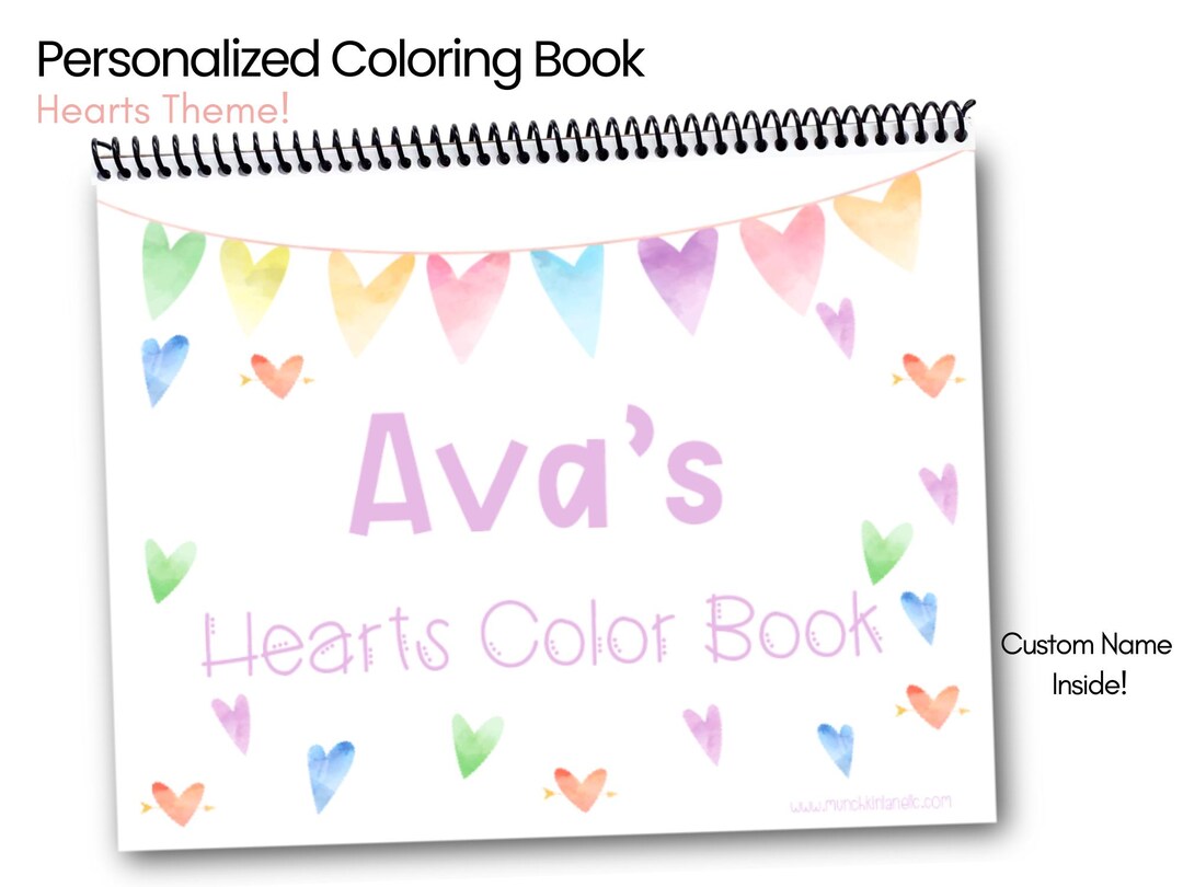 Personalized Hearts Coloring Book – - Etsy