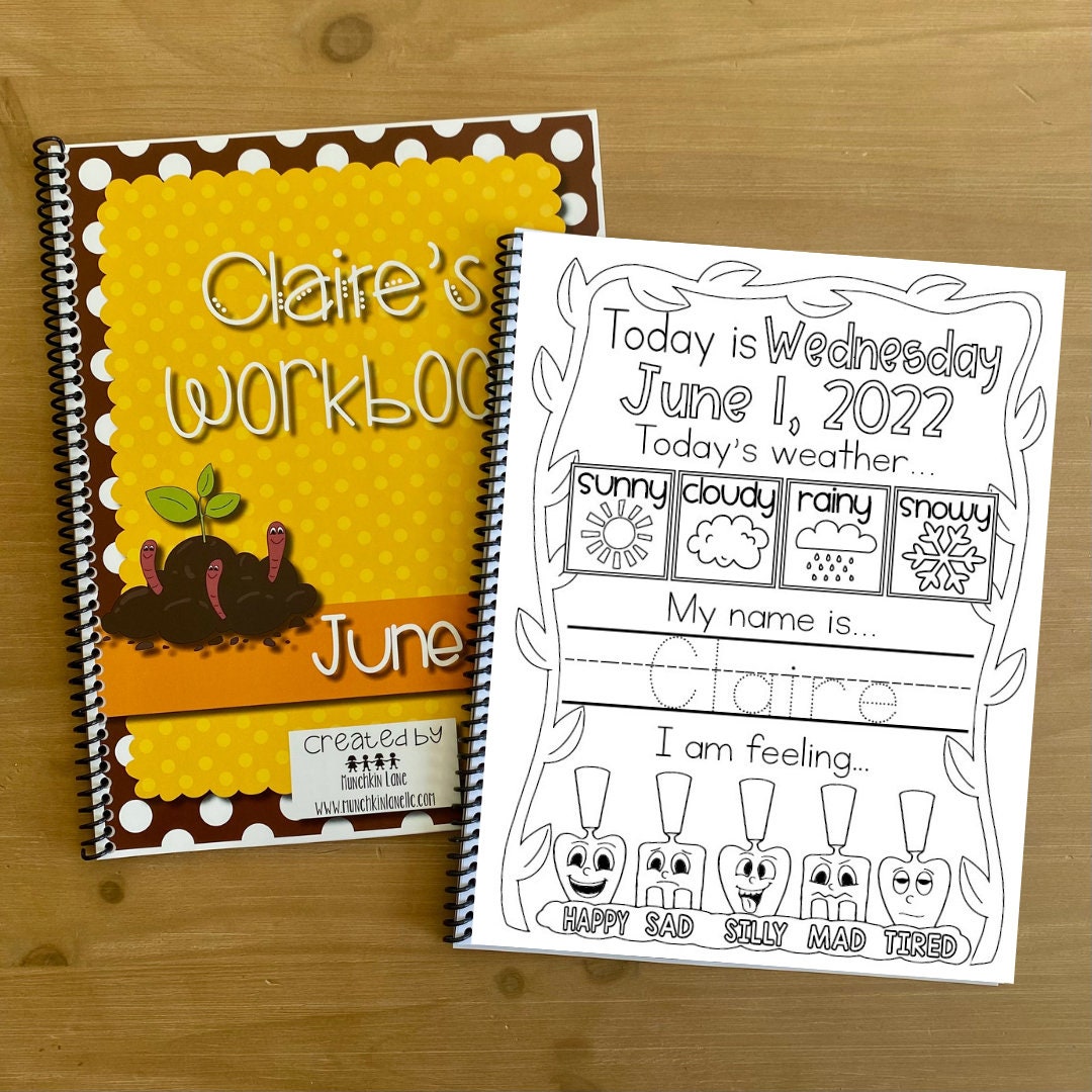 Personalized Preschool Workbook - Preschool Curriculum With Letters ...