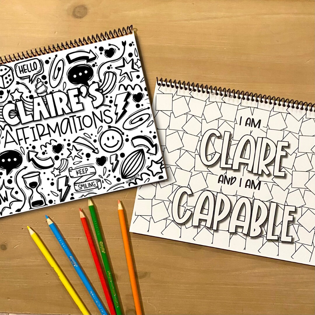 Personalized Young Teen Coloring Book With Affirmations A-Z - Positive ...
