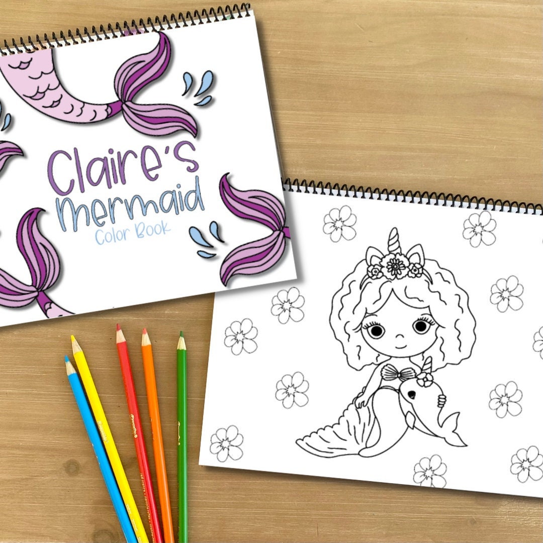 Personalized Mermaid Coloring Book – Under the Sea Activity - Etsy