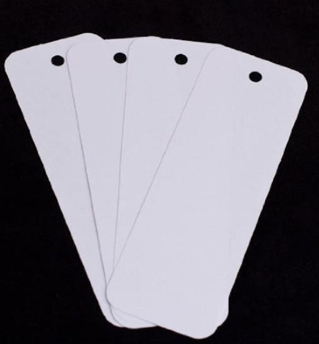 Blank Cardstock Bookmarks - 2x6 Inches, Rounded Corners, Hole Punch, 50 ...