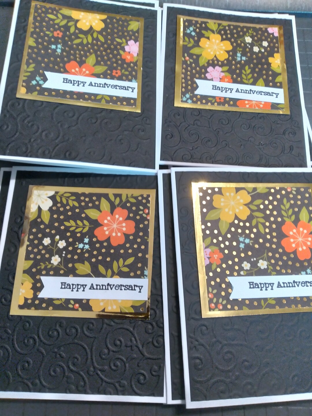 Handmade Anniversary Card, Hand Stamped,homemade Greeting Card Handmade ...