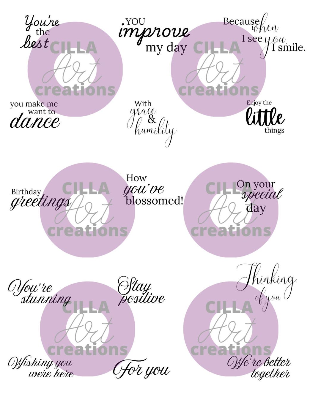 Printable Sentiments, General Sentiments Digital Stamp for Card Making ...