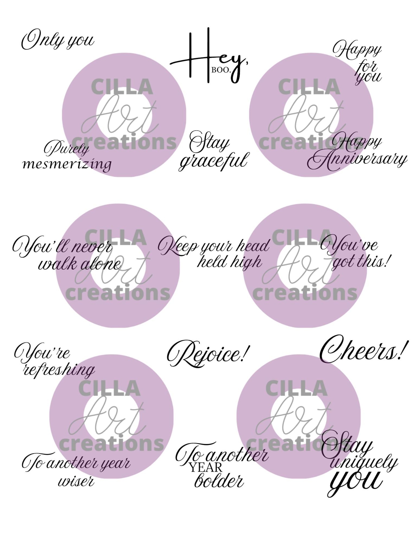 Card Sentiments Set: Versatile Printable Phrases - PDF Download - Etsy