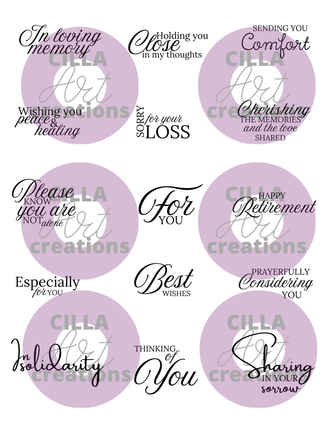 Printable Sentiments, General Sentiments Digital Stamp for Card Making ...