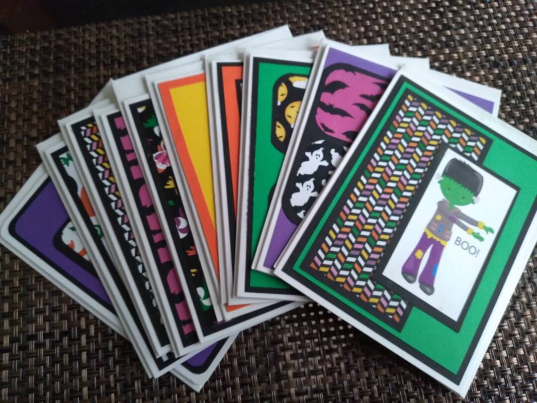 Handmade Halloween Card Set, Variety Pack of 10 - Etsy