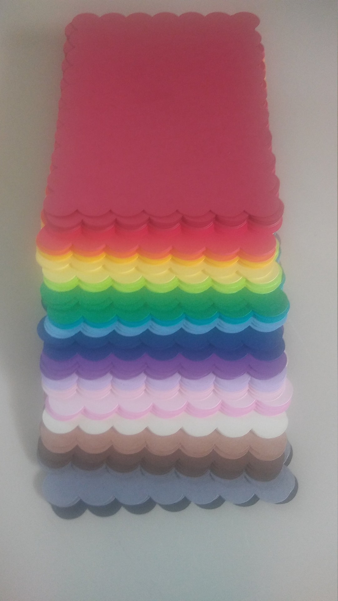 25 Scalloped Rectangle Die Cut Shapes, Die Cut for Card Making ...