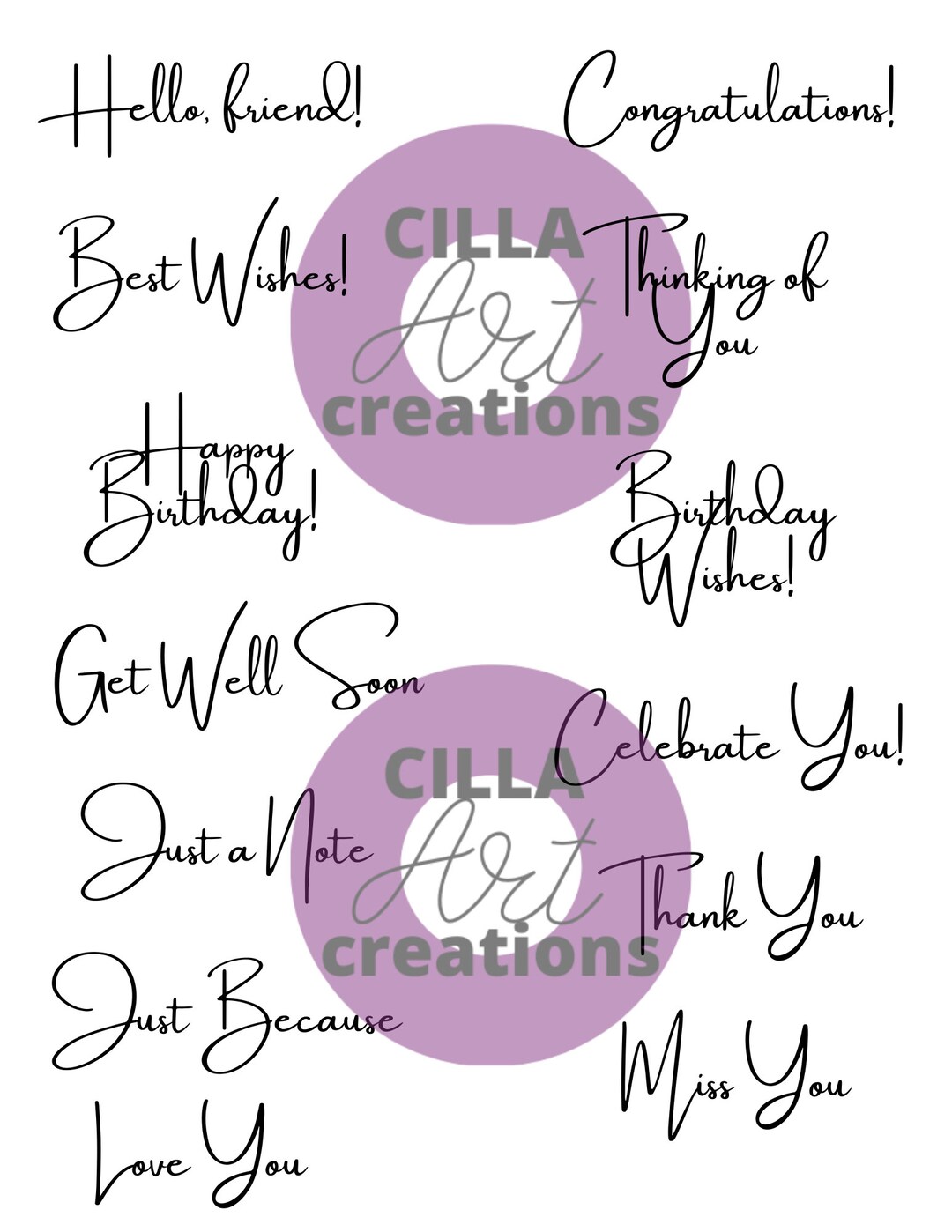 Printable Card Sentiments Bundle: 13 Phrases for DIY Cards (PDF ...