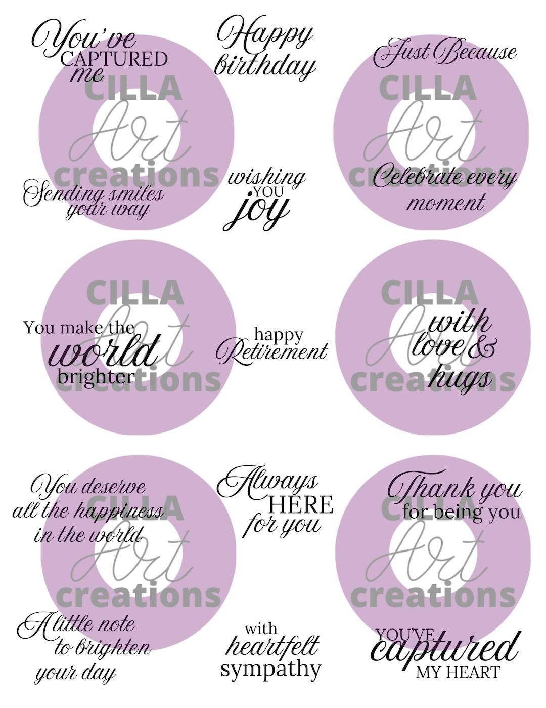 Card Sentiments Set: Printable Digital Phrases (PDF Download) - Etsy