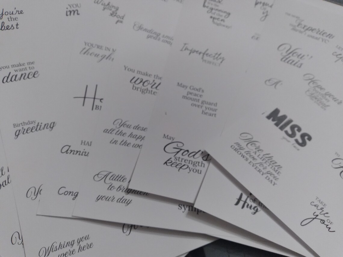 Card Sentiments Set: Versatile Printable Phrases - PDF and PNG Download ...