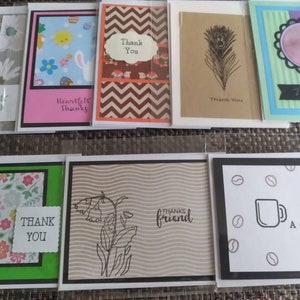 Hand Stamped Cards, Bulk Handmade Greeting and Note Card Set, Assorted ...