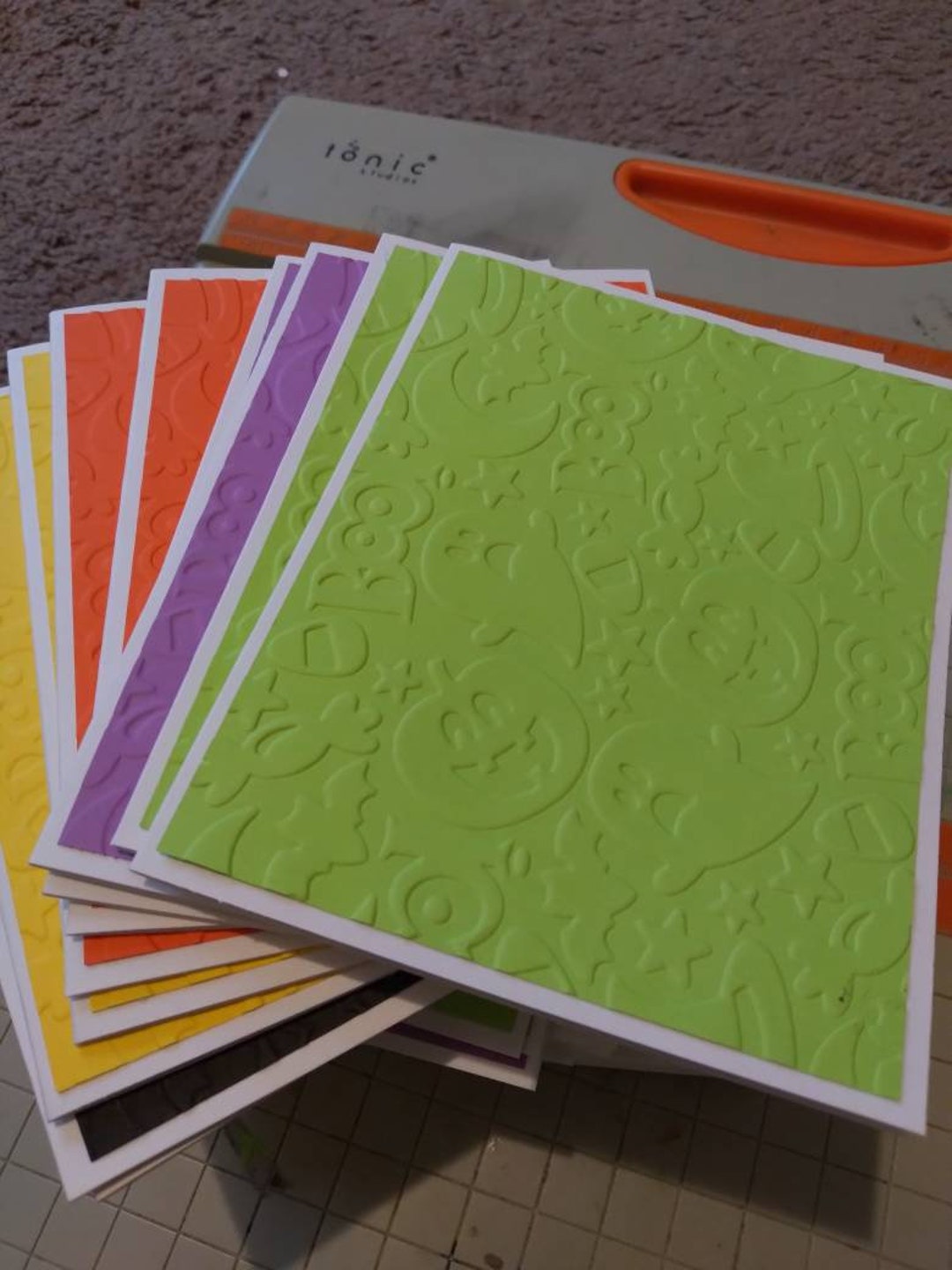 10 Handmade Halloween Embossed Card Set With White Envelopes, Bulk ...
