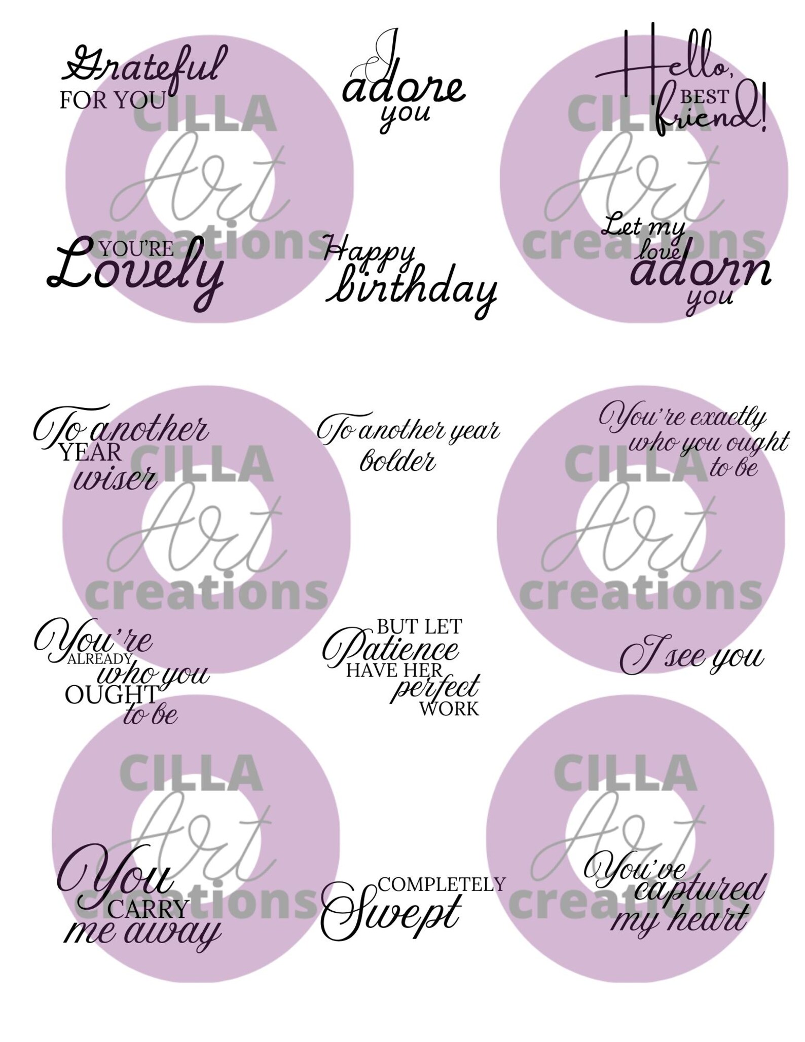 Card Sentiments: Printable Phrases for DIY Cards (15 PDF) - Etsy