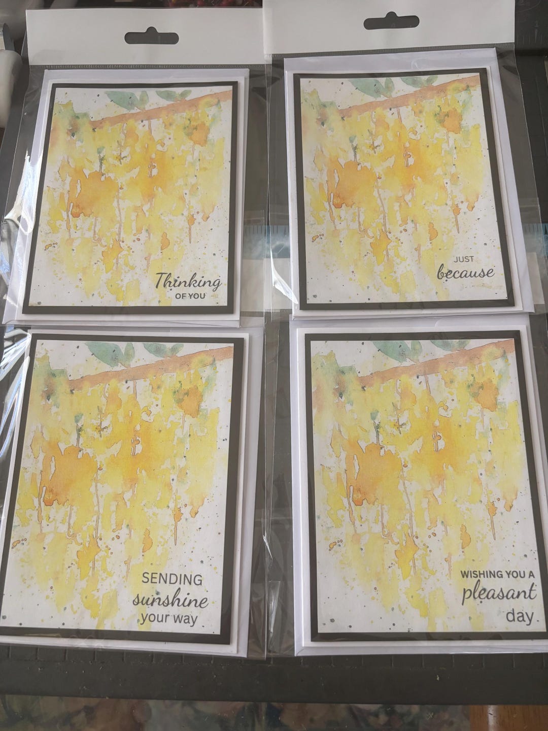 Yellow Watercolor Botanical Cards: Encouragement Note Card Set - Etsy