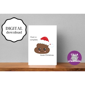 Christmas Card: Funny Poop Emoji Design - Printable 5x7 Folded - Etsy