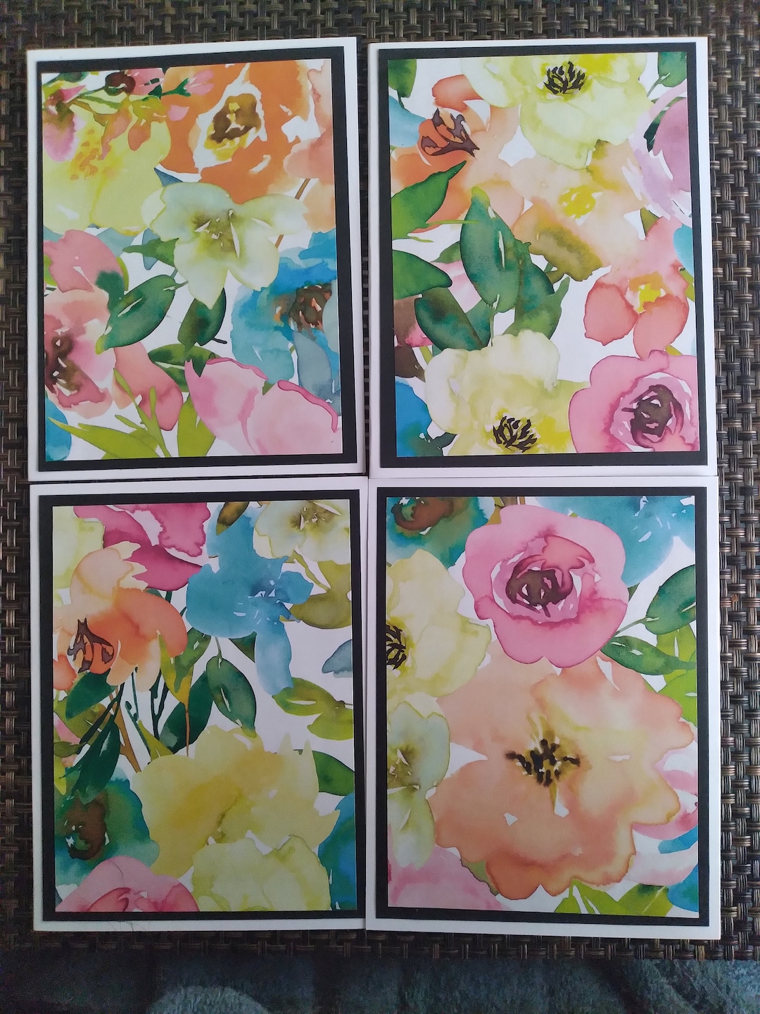 4 Handmade Watercolor Floral Greeting Cards Homemade Greeting Cards ...