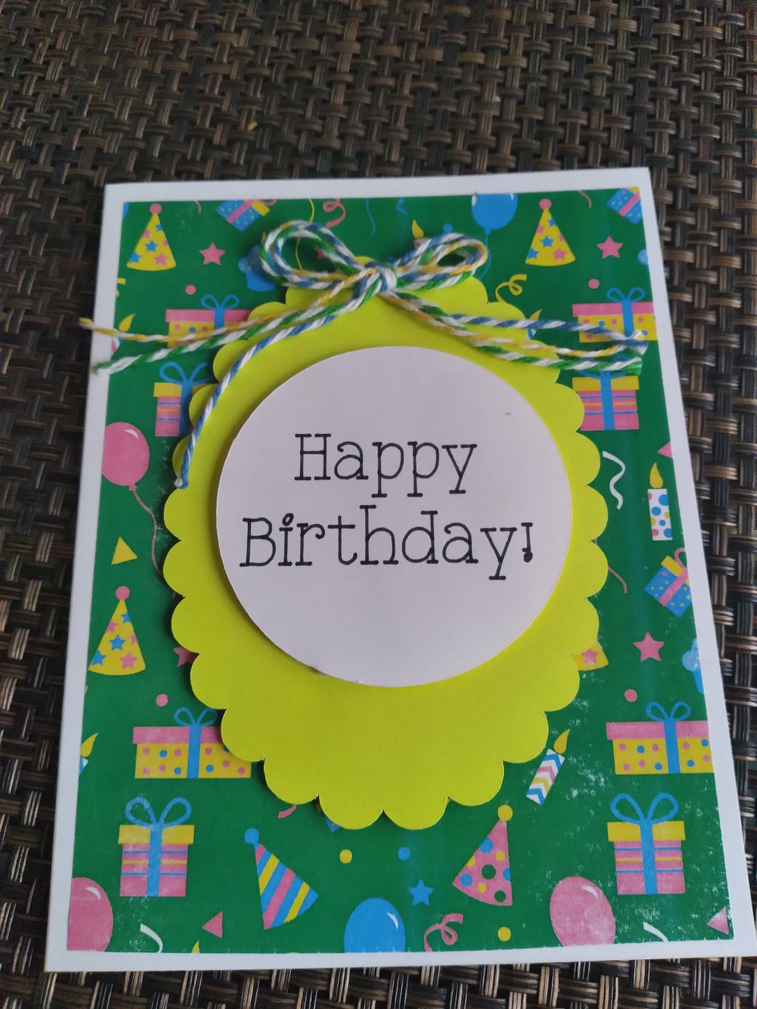 Happy Birthday Card, Handmade Paper Greeting Card, Note Card, Gender ...