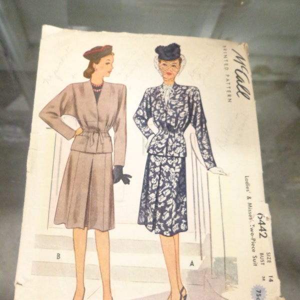1940s Ladies Suit Sewing Pattern - Etsy