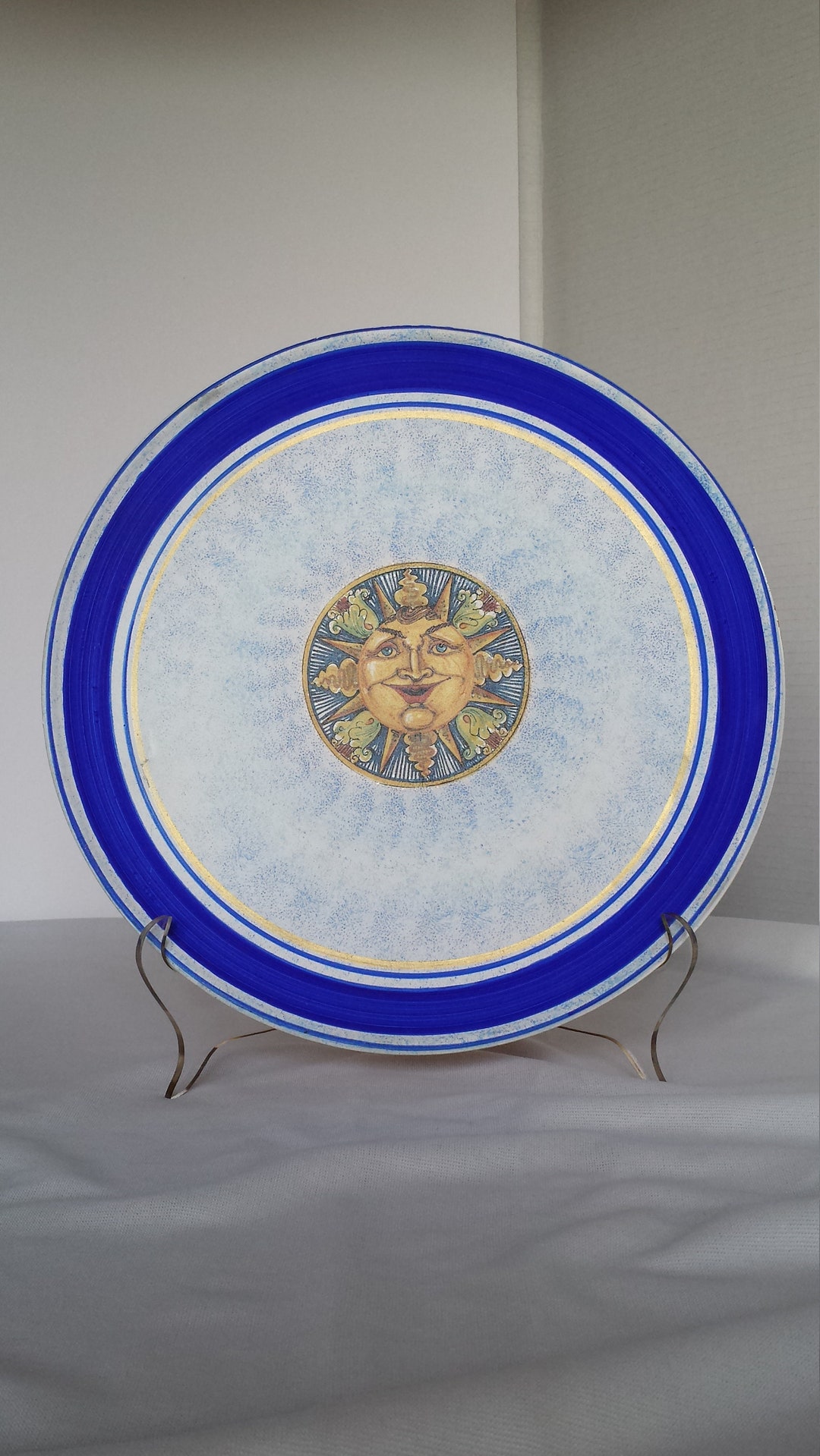 Mexican Clay/terracotta Sun Face Wall Hanging Large Plate/platter Hand ...