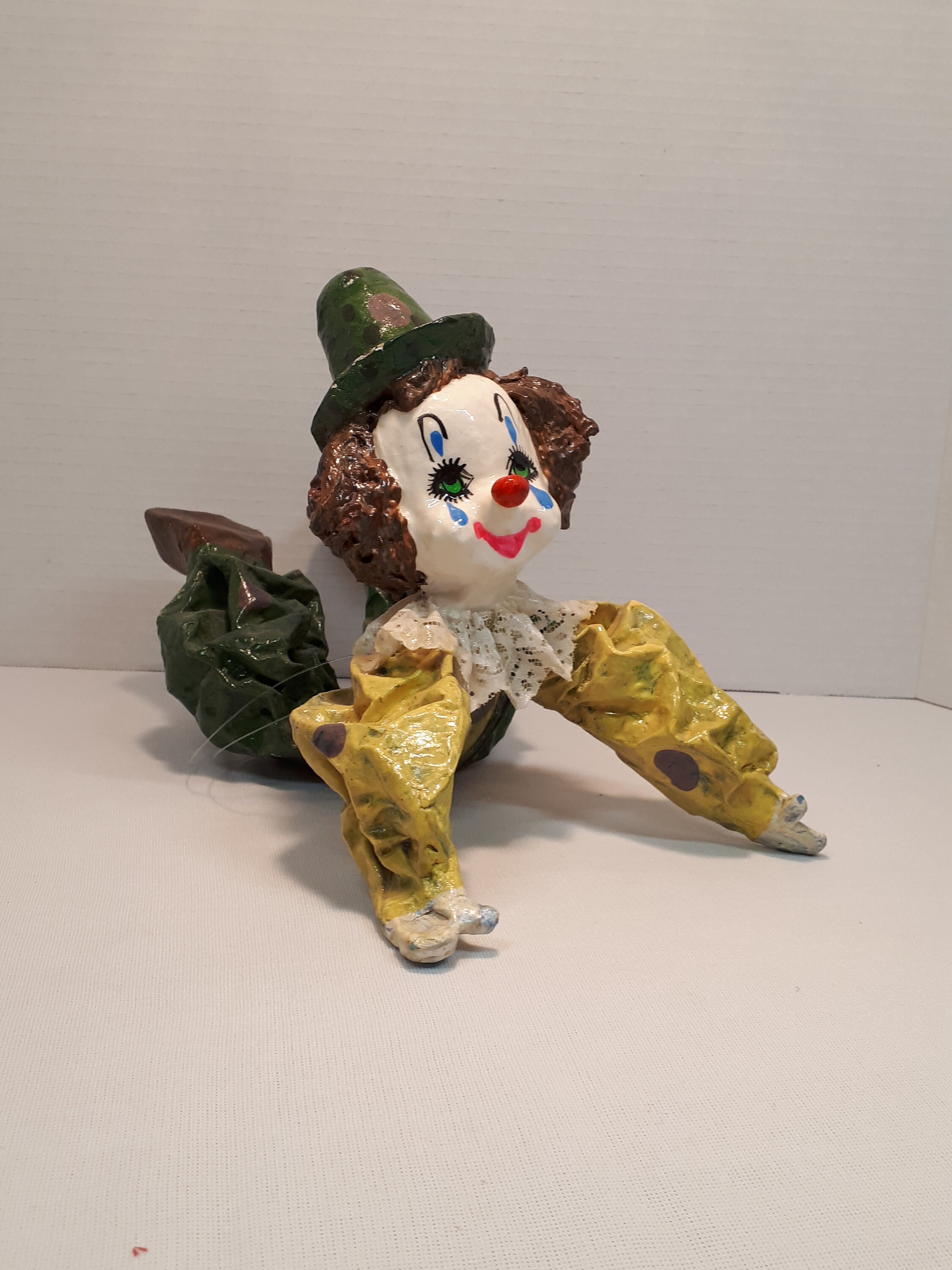 Mexican Folk Art Paper Maché Hanging Clown Firmado José Torres Vintage ...