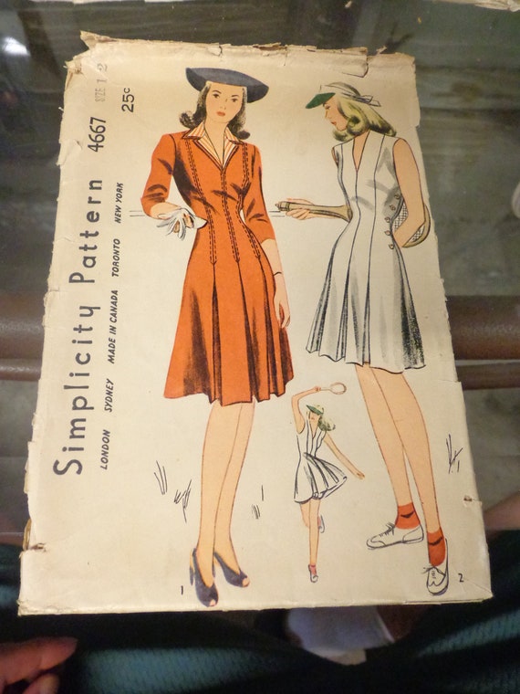 1940s Simplicity Vintage Sewing Pattern 4667 Junior | Etsy