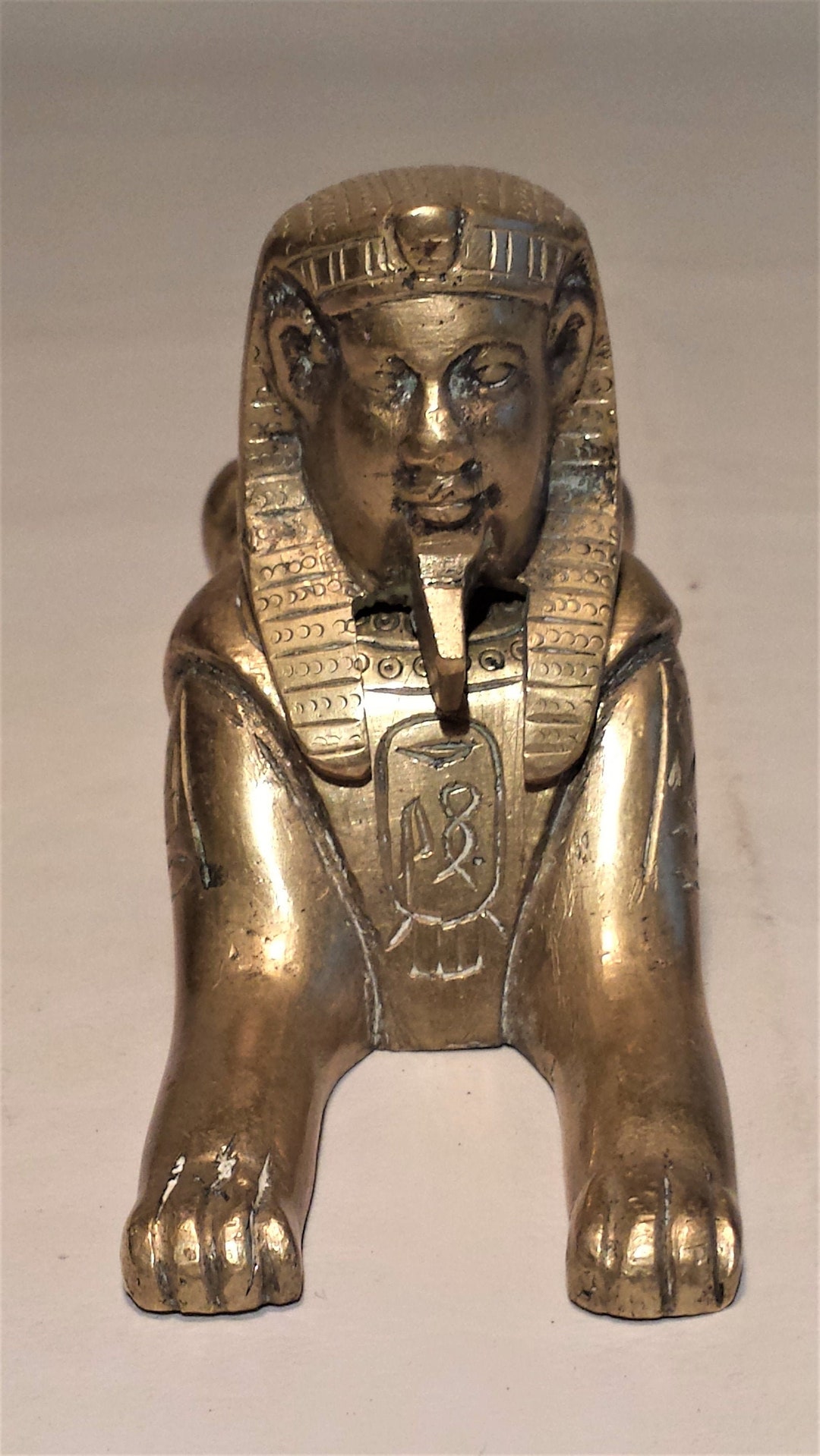 Antique Solid Brass Sphinx Inkwell Hinged Lid Collectible - Etsy