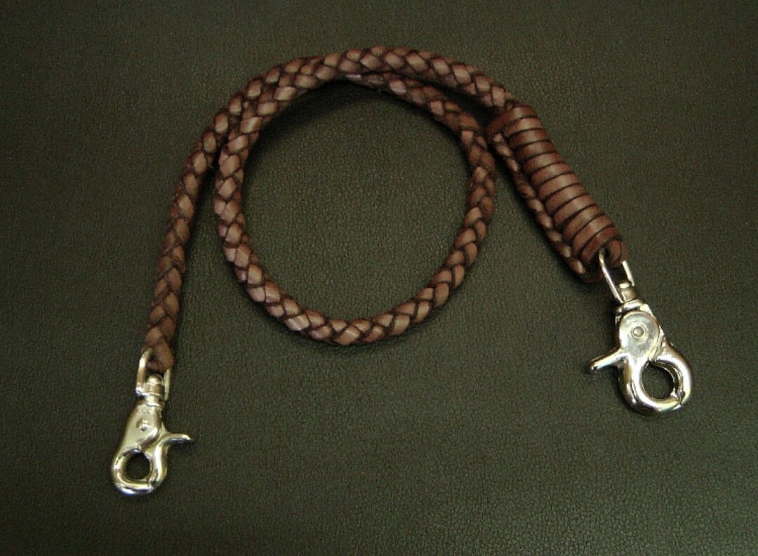 Leather Wallet Chain - Braided Wallet Chain - Leather Wallet Strap ...