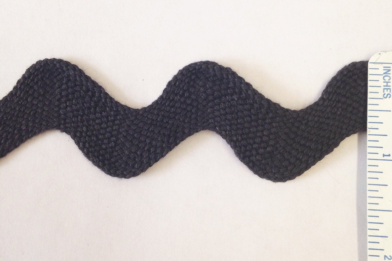 Charcoal Black Vintage Woven Cotton Rick Rack. 1.25 Inches - Etsy